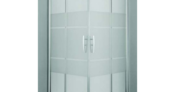 Душ кабина "PRO LINE", правоъгълна, хром, с матирани ленти | sanotechnik.bg